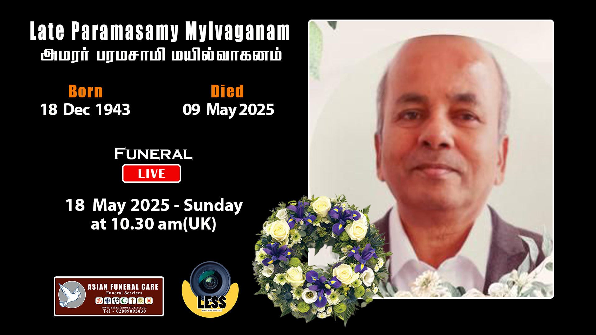 Funeral Service Live Late Paramasamy Mylvaganam