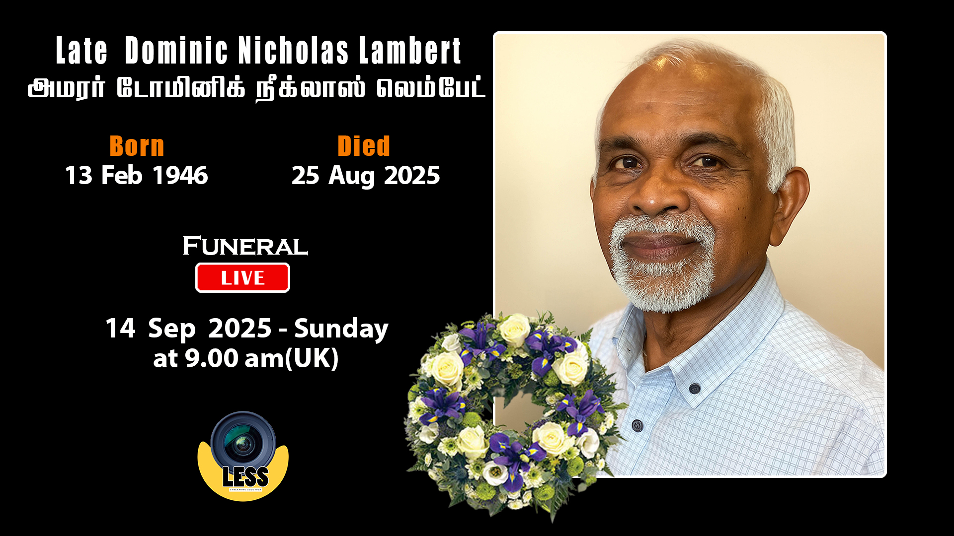 Funeral Service Live Late Dominic Nicholas Lambert